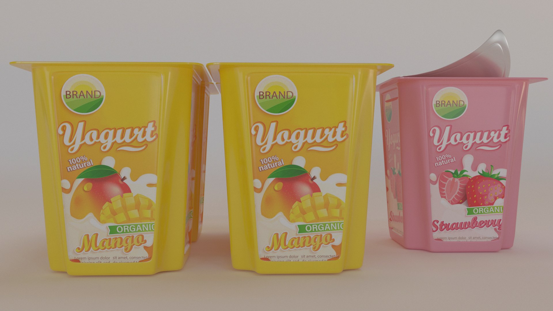 Flavoured Yogurt Model - TurboSquid 1577787
