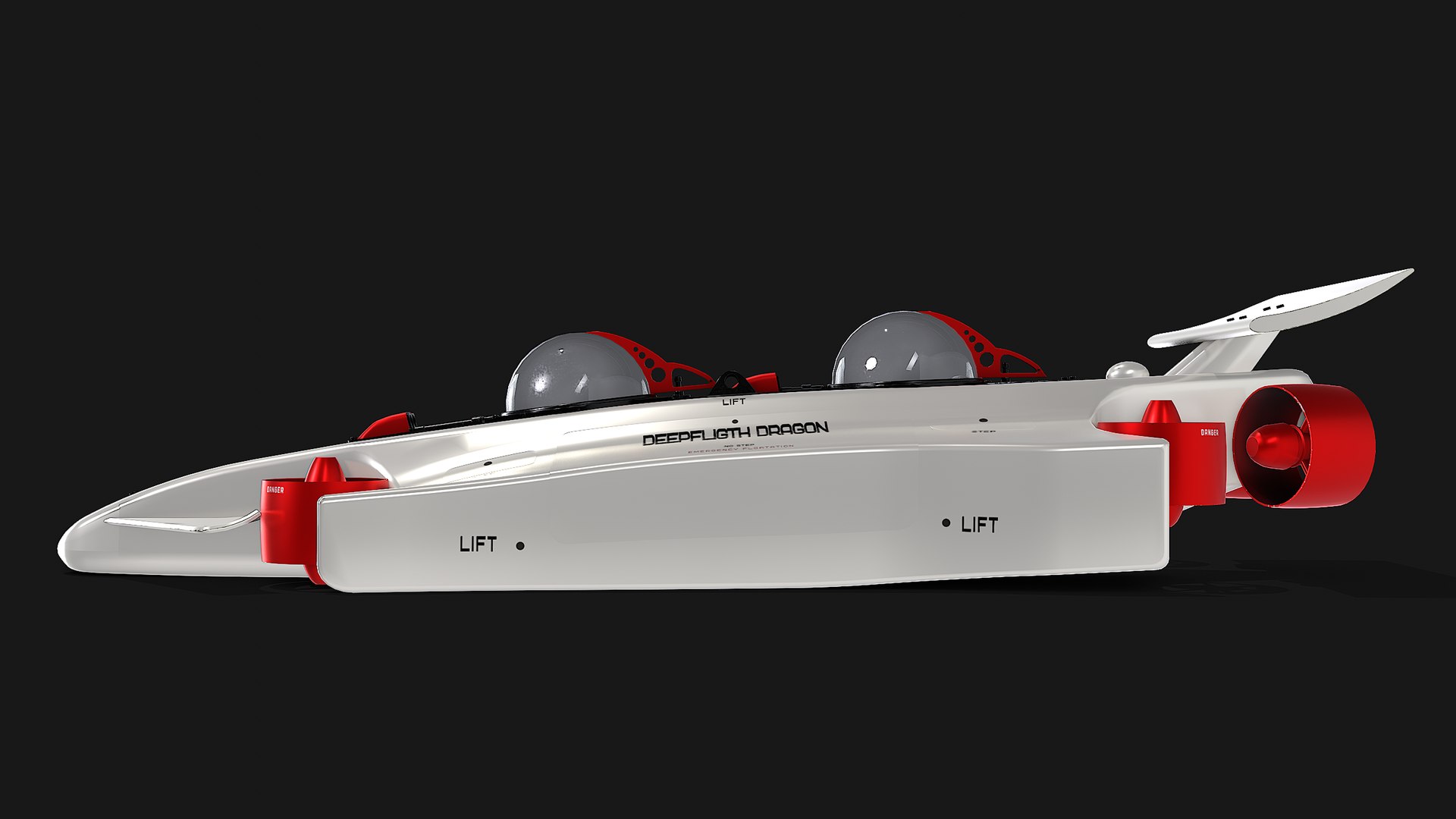 Classic DeepFlight Dragon Submarine Model - TurboSquid 2136342