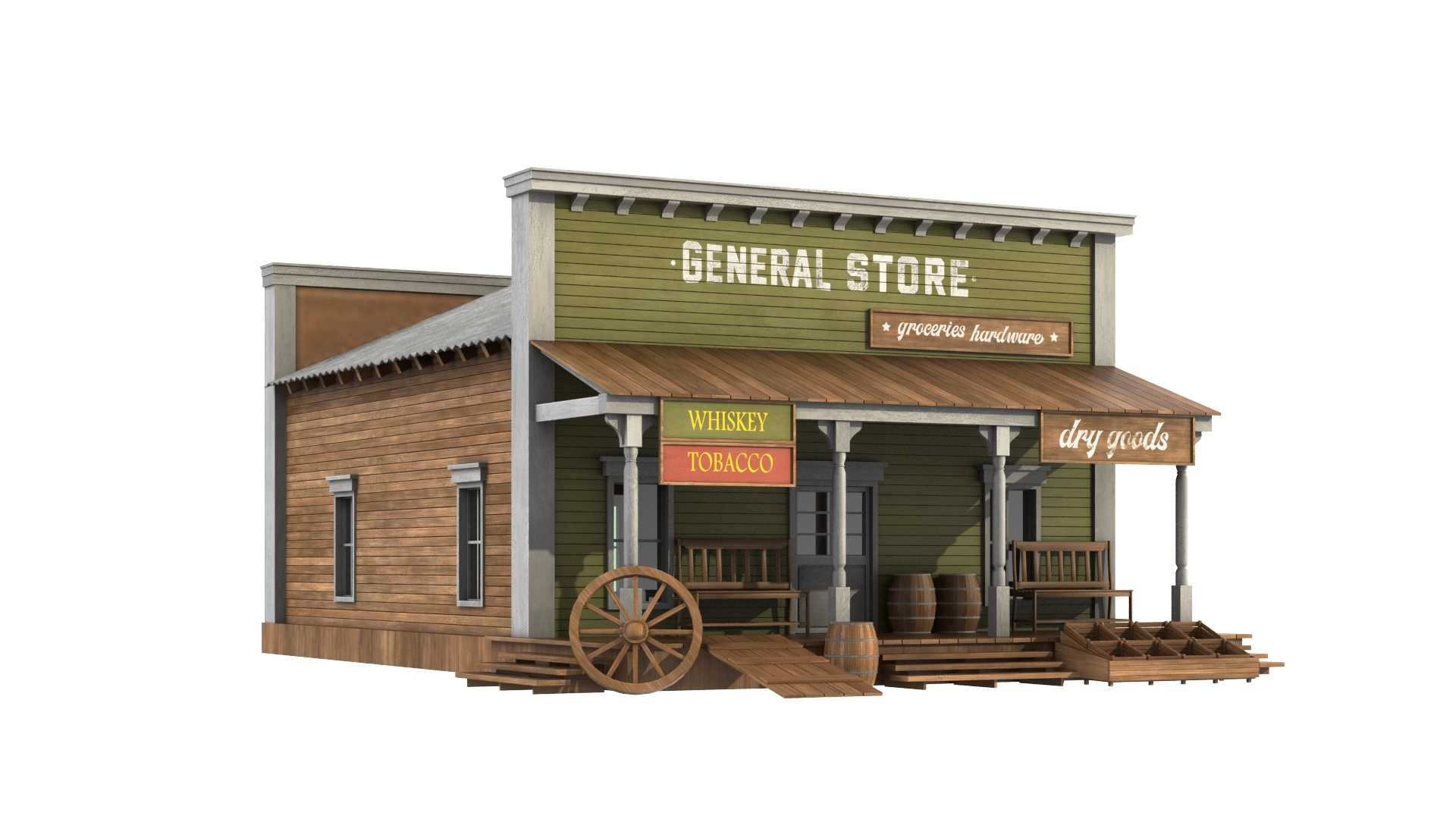3D Detailed Western General Store - TurboSquid 2165463