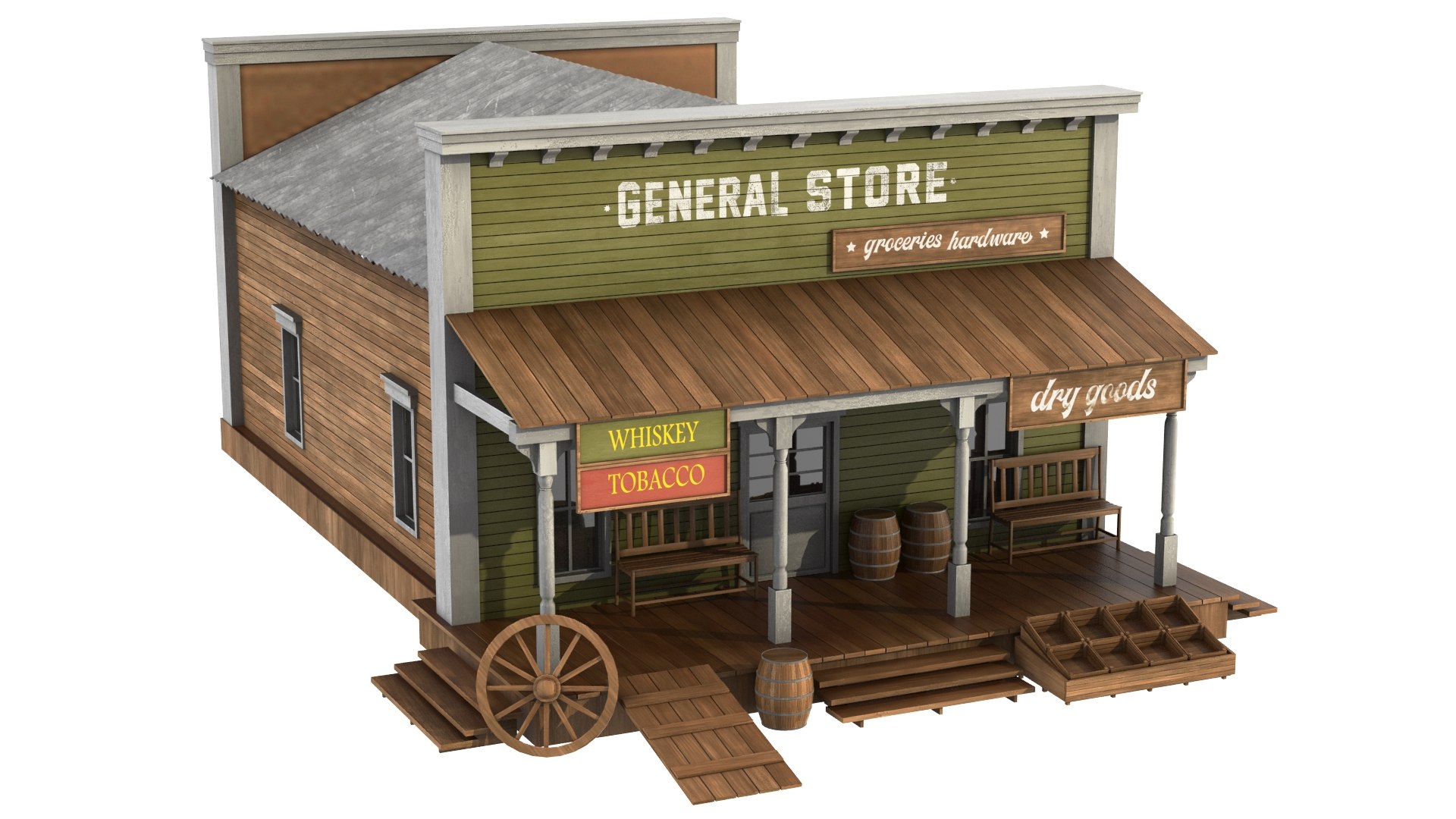 3D Detailed Western General Store - TurboSquid 2165463