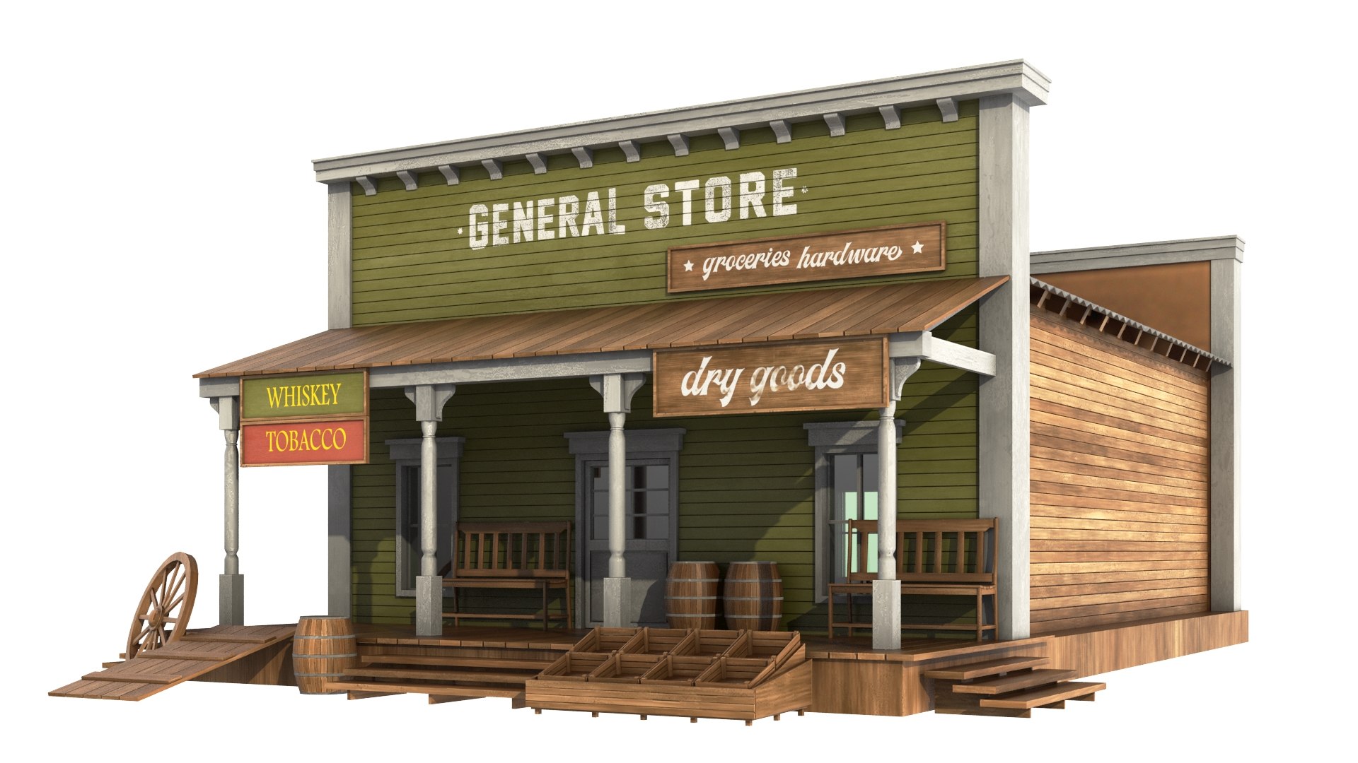 3D Detailed Western General Store - TurboSquid 2165463