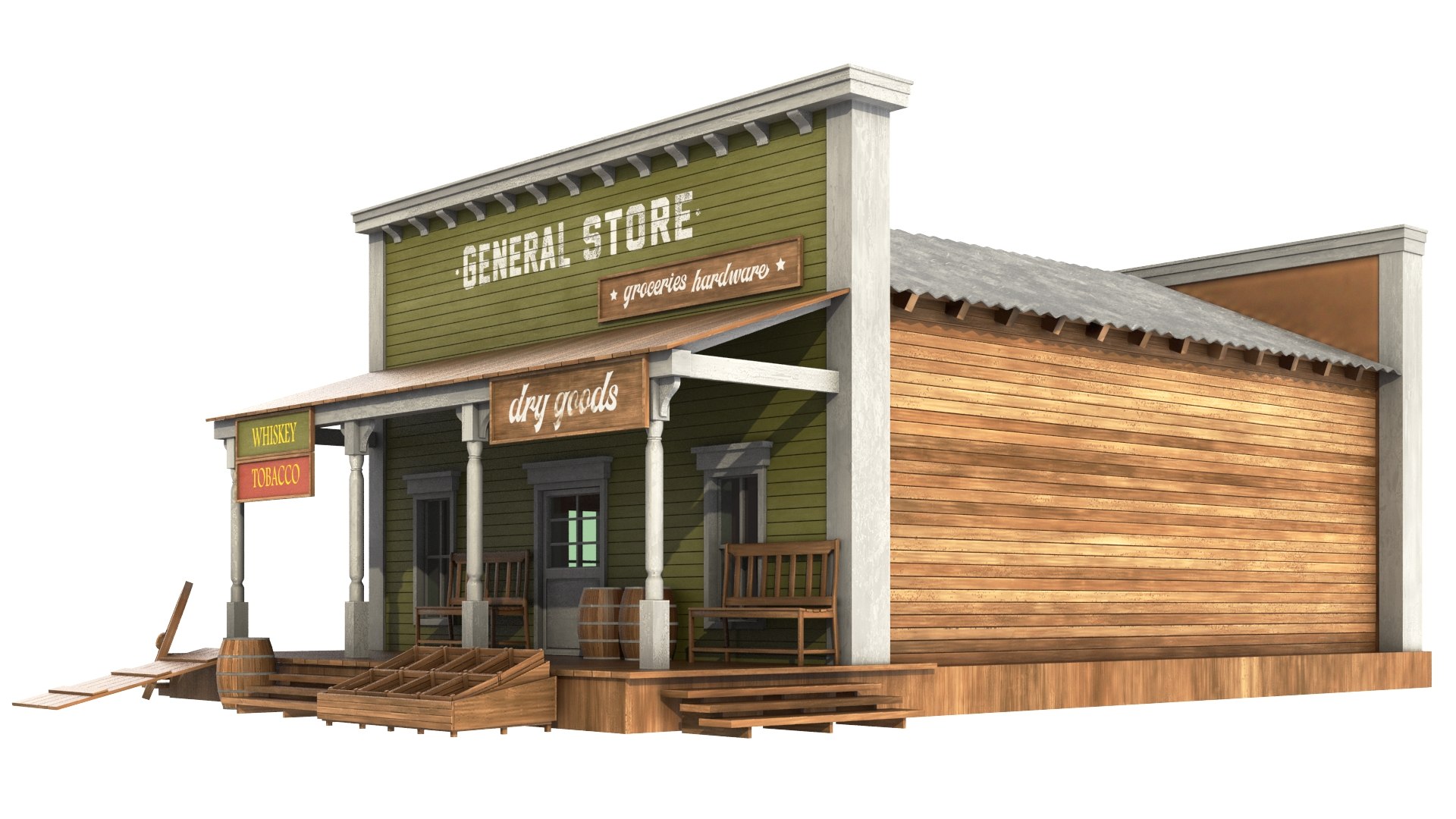 3D Detailed Western General Store - TurboSquid 2165463