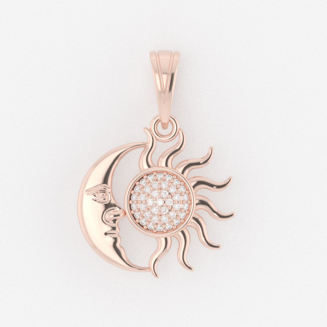 3dm stl moon sun printable necklace jewelry model 3D model - TurboSquid ...
