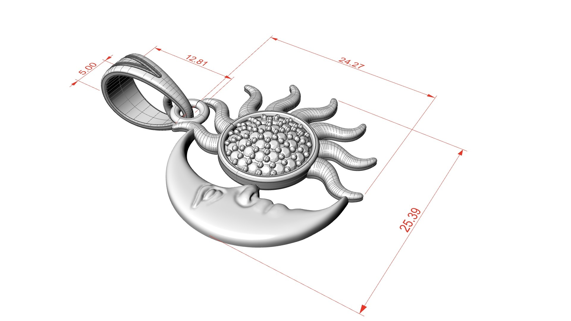 3dm Stl Moon Sun Printable Necklace Jewelry Model 3D Model - TurboSquid ...