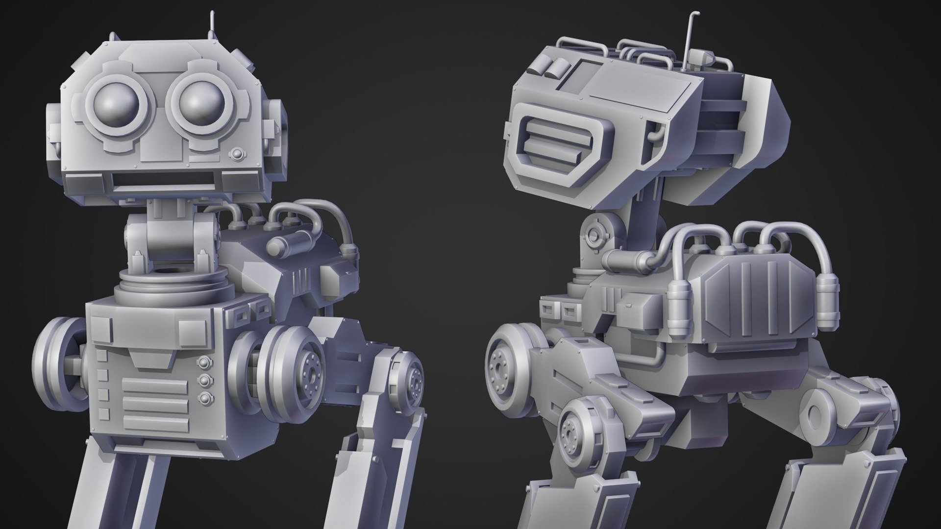 Sci-Fi Mech Robot - Rigged Blender Eevee Model - TurboSquid 1913973