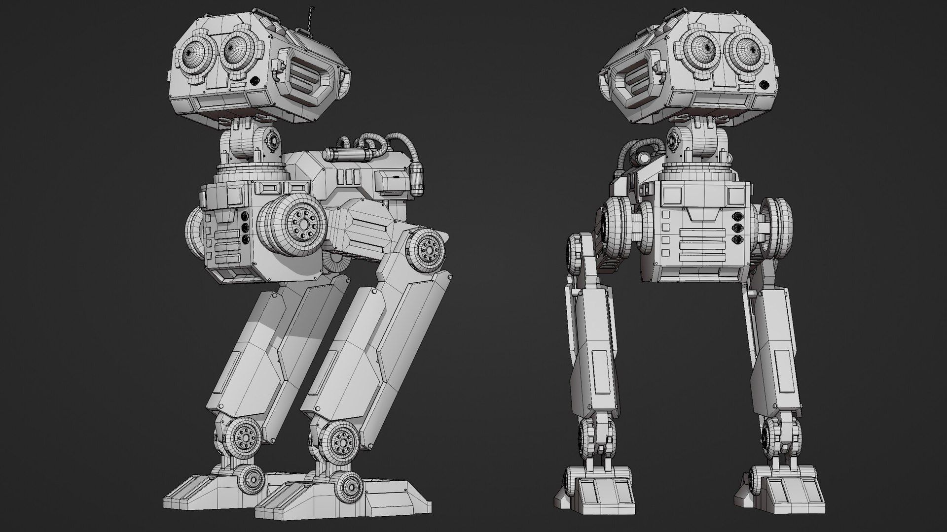 Sci-Fi Mech Robot - Rigged Blender Eevee Model - TurboSquid 1913973