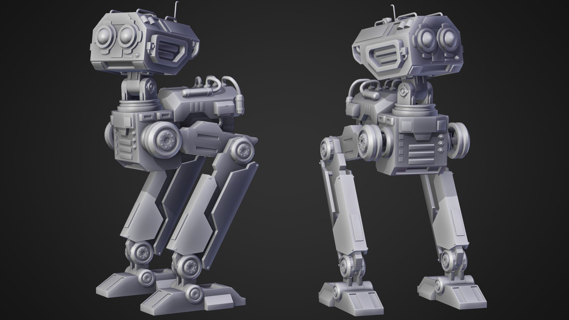 Sci-Fi Mech Robot - Rigged Blender Eevee Model - TurboSquid 1913973
