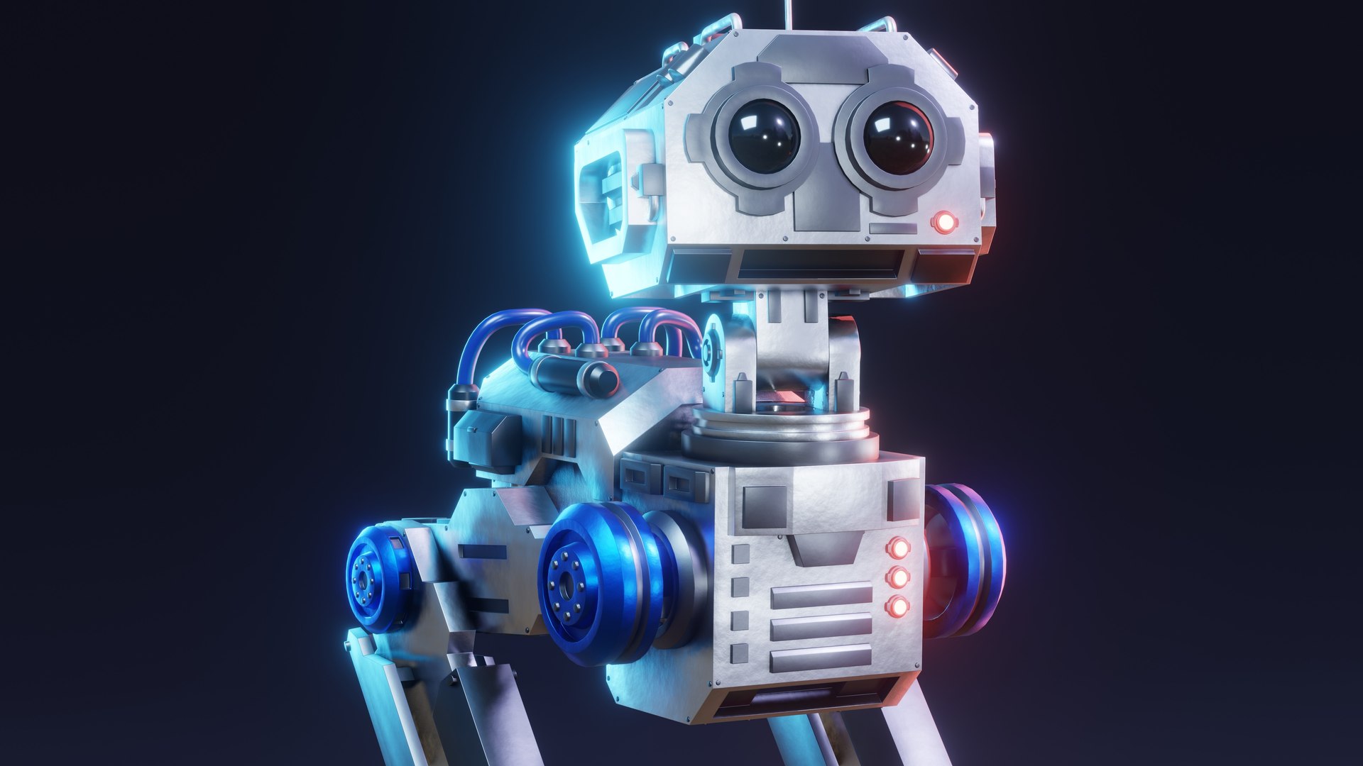 Sci-Fi Mech Robot - Rigged Blender Eevee Model - TurboSquid 1913973