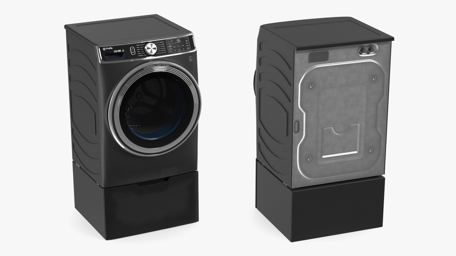 3D Profile Washing Machine Black - TurboSquid 2178980