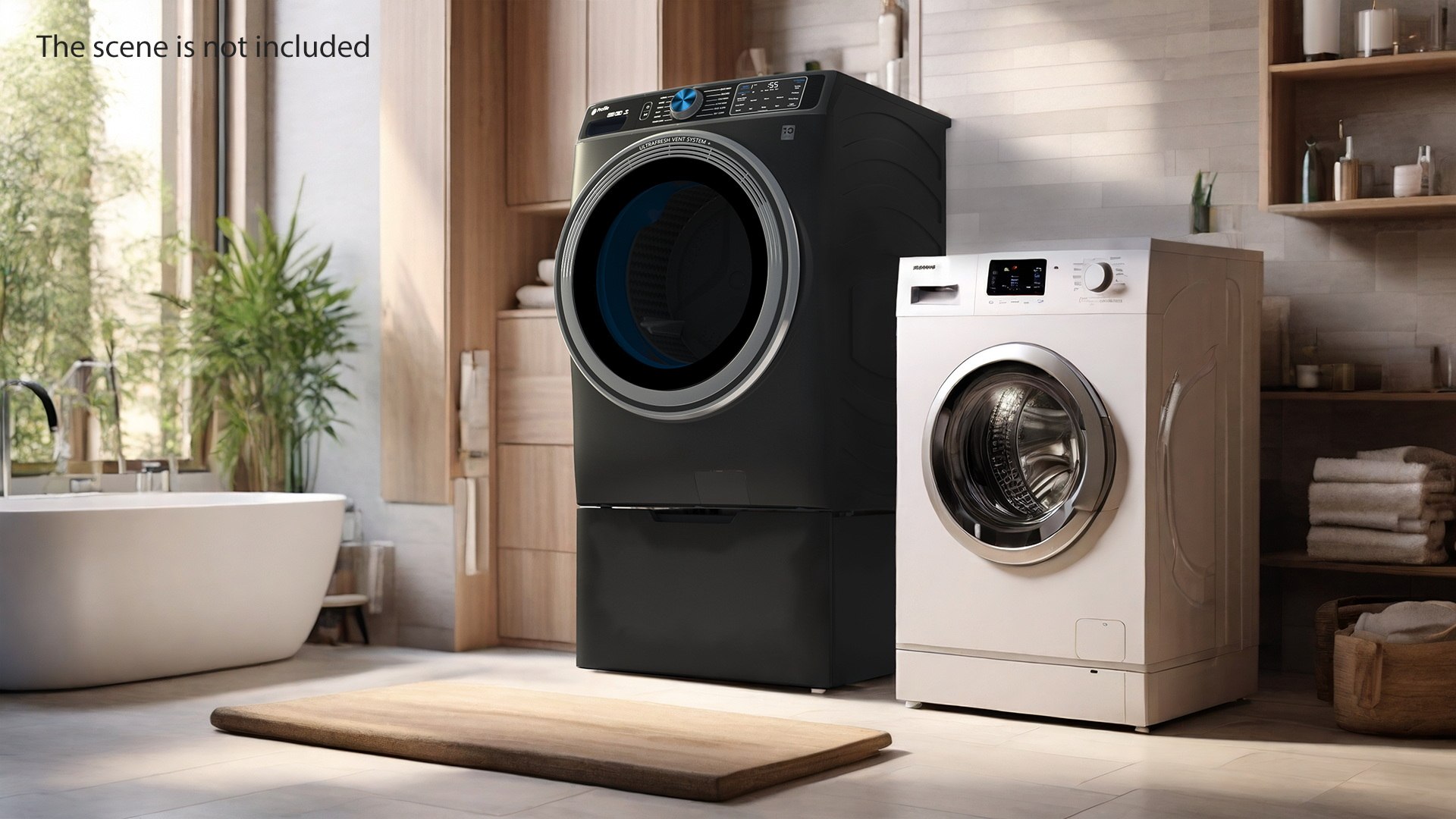 3D Profile Washing Machine Black - TurboSquid 2178980