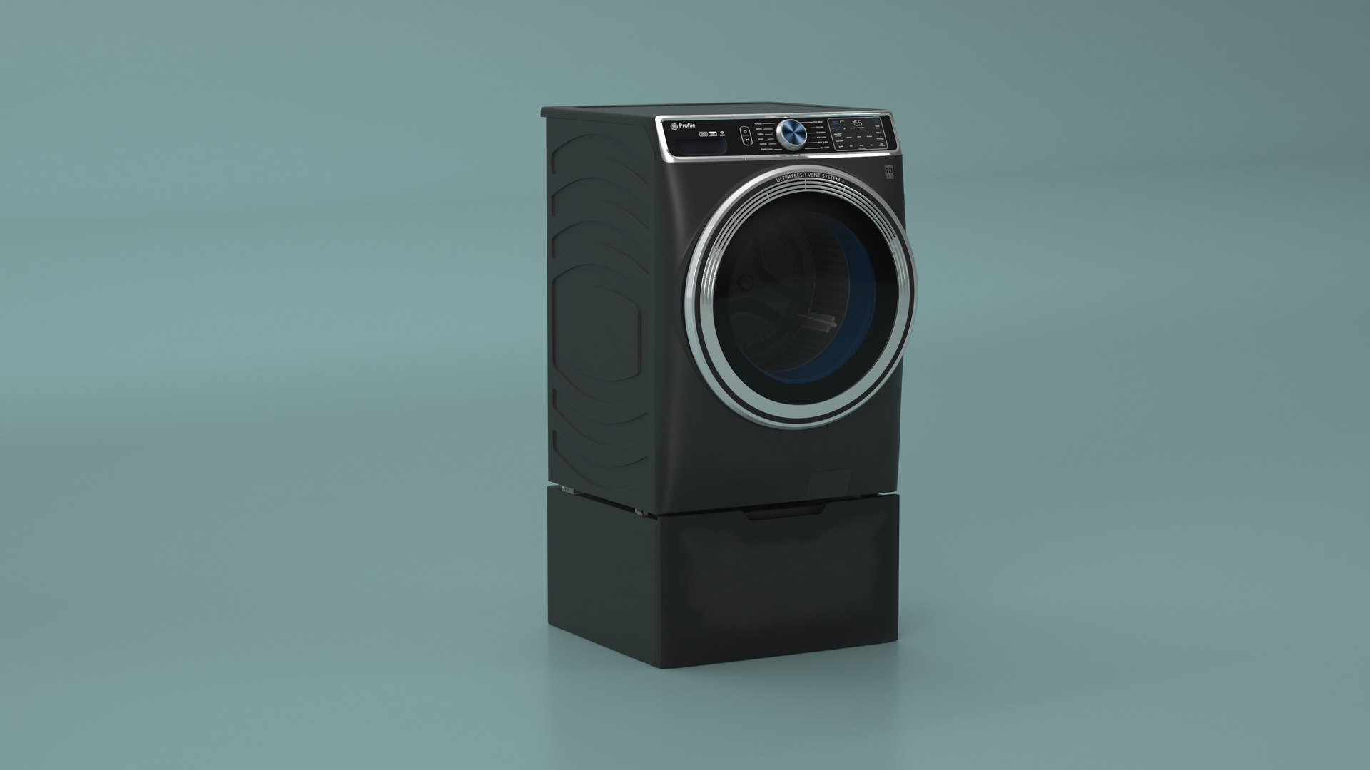3D Profile Washing Machine Black - TurboSquid 2178980