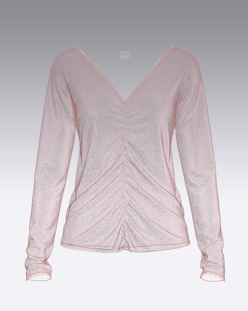 3D Girls V-neck long sleeve top in Silk model - TurboSquid 1997909