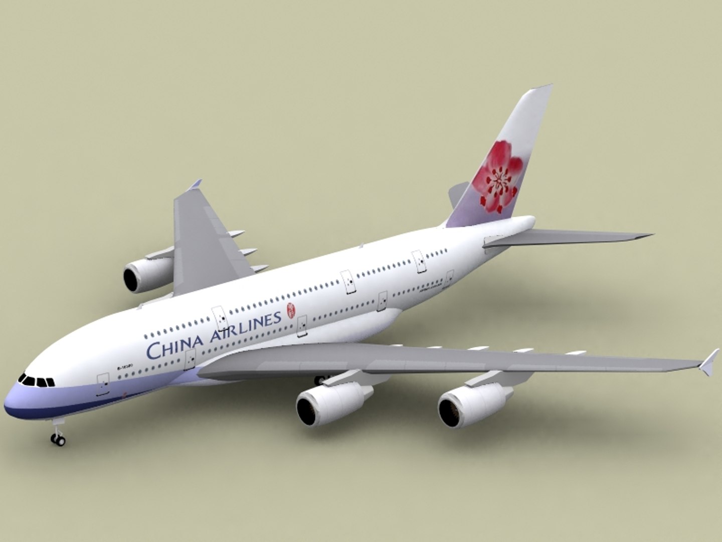 Airbus A380-800 China Airlines 3d Model