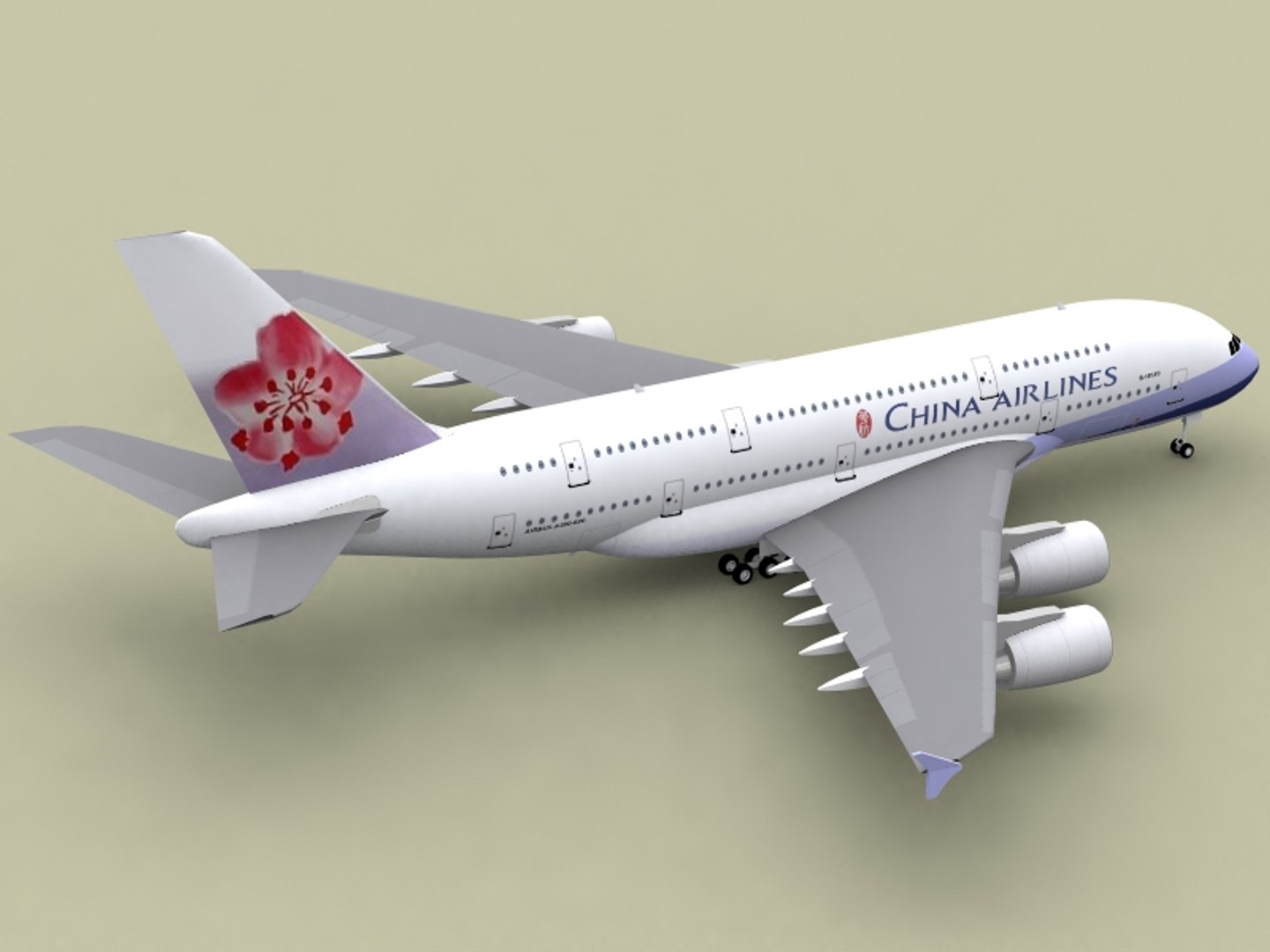 Airbus A380-800 China Airlines 3d Model