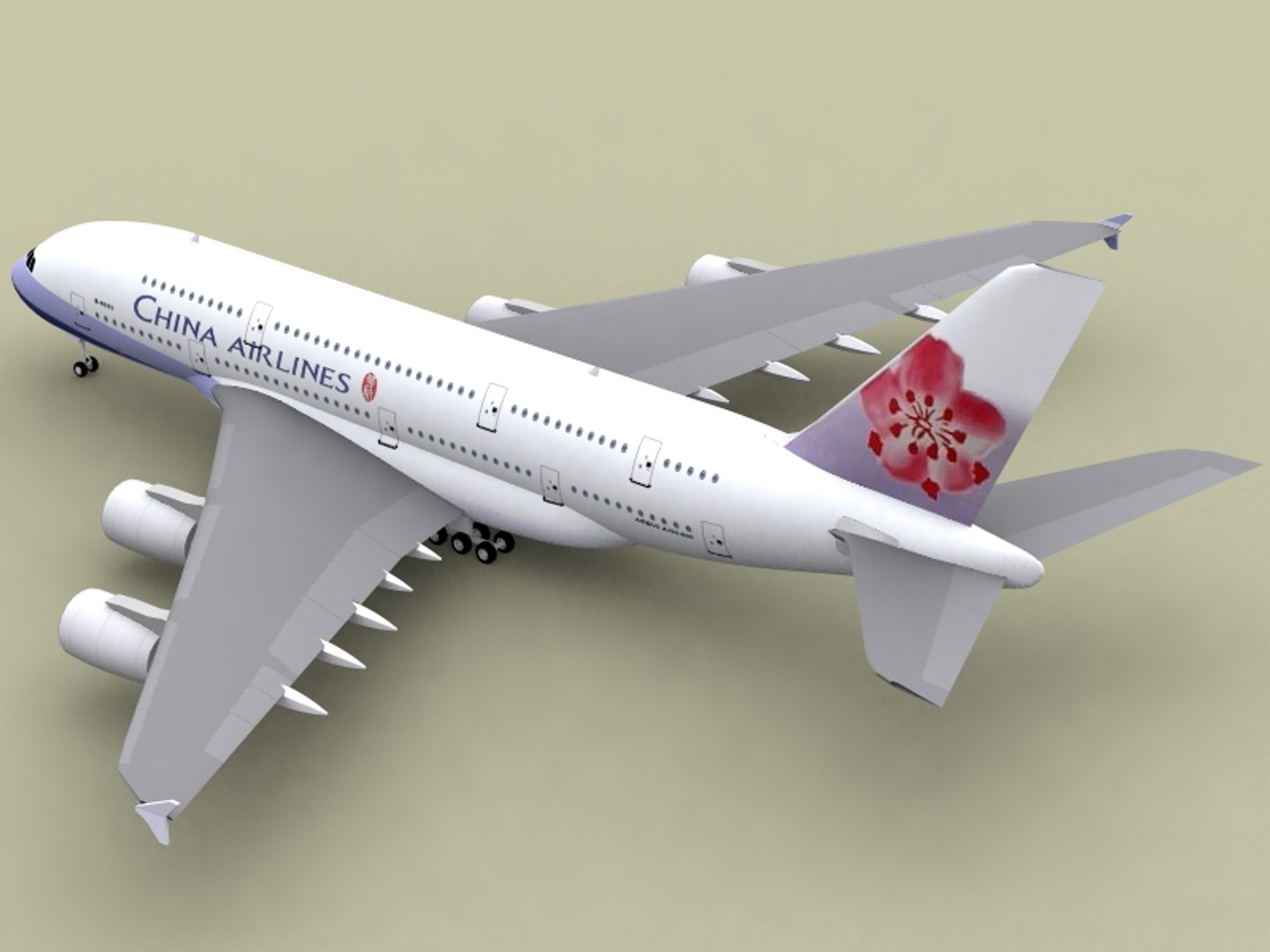 Airbus A380-800 China Airlines 3d Model