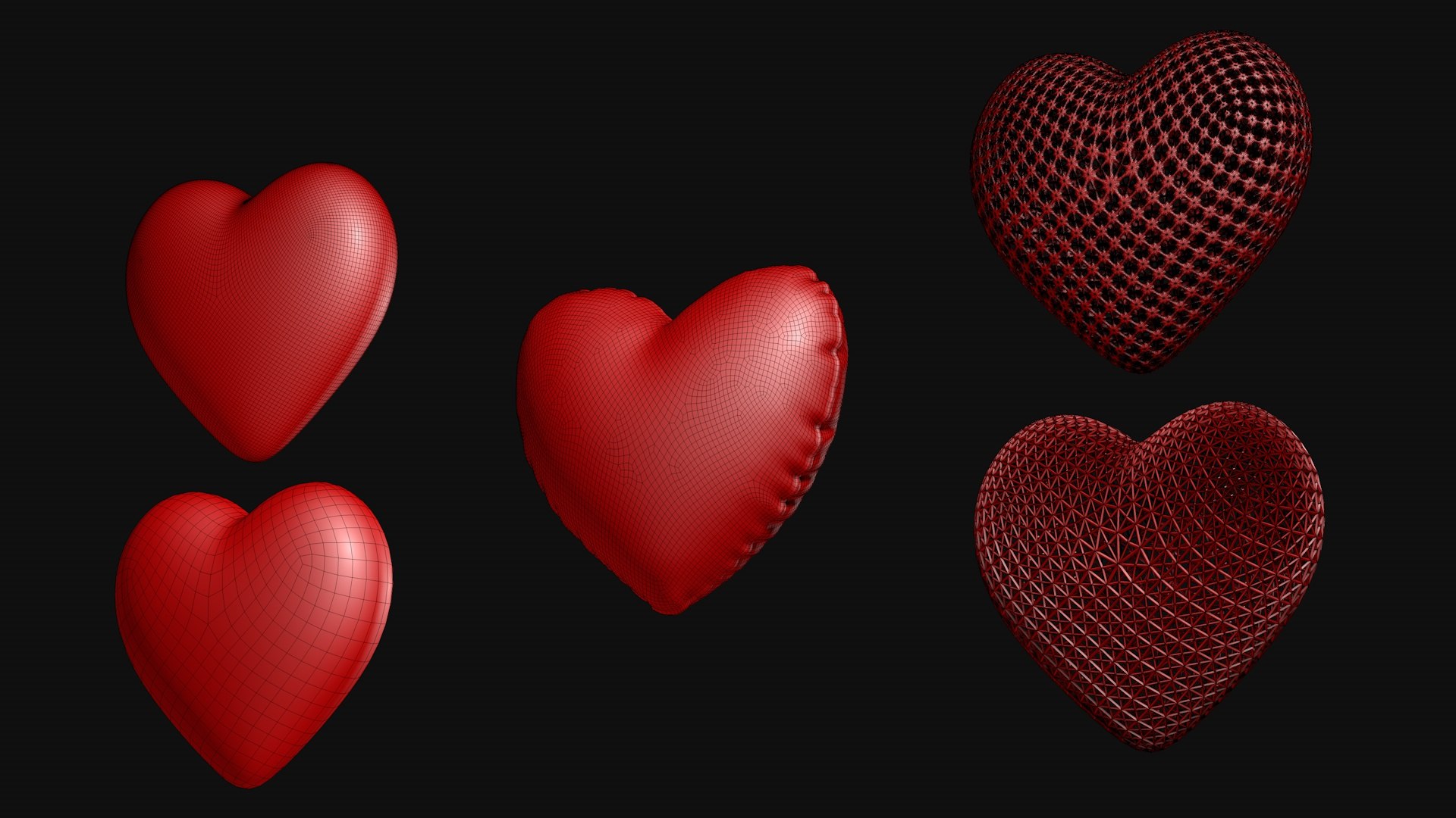 3D Three Hearts - TurboSquid 2338809