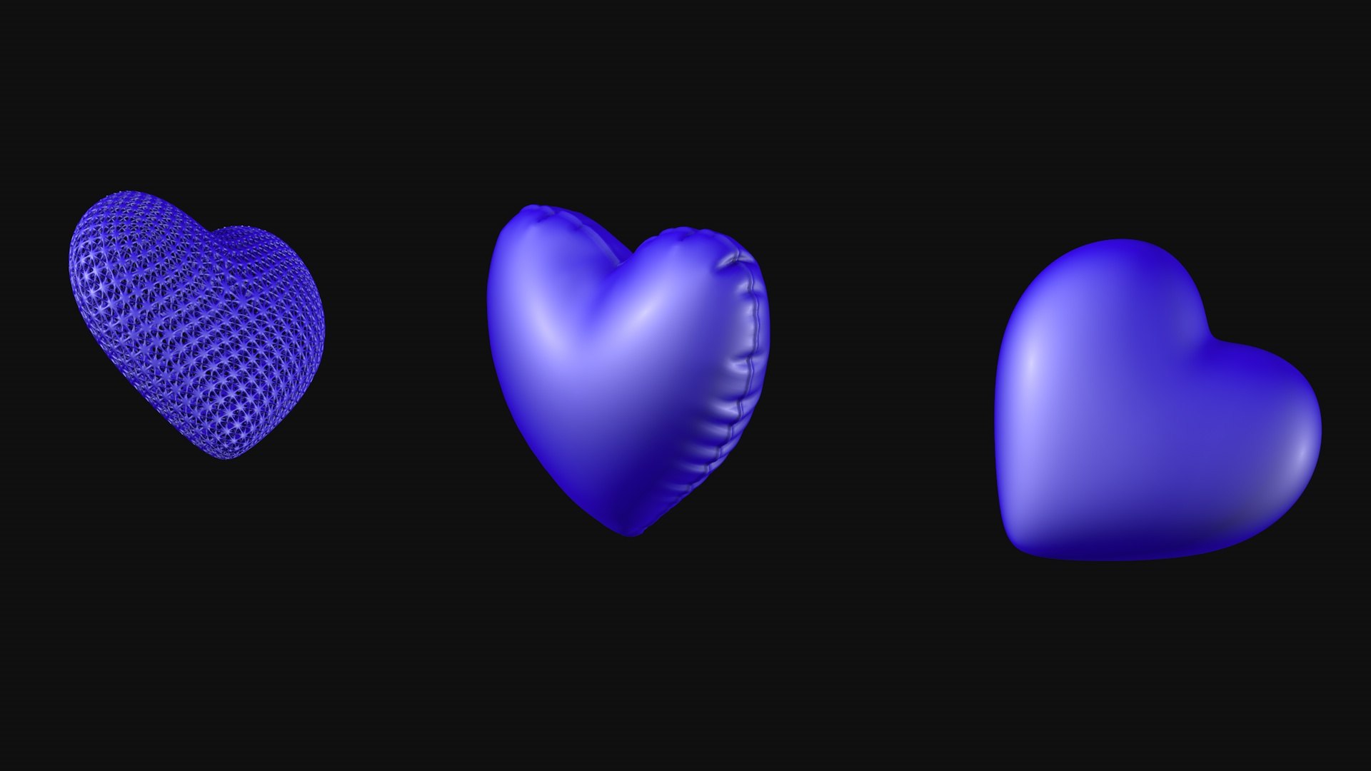 3D Three Hearts - TurboSquid 2338809