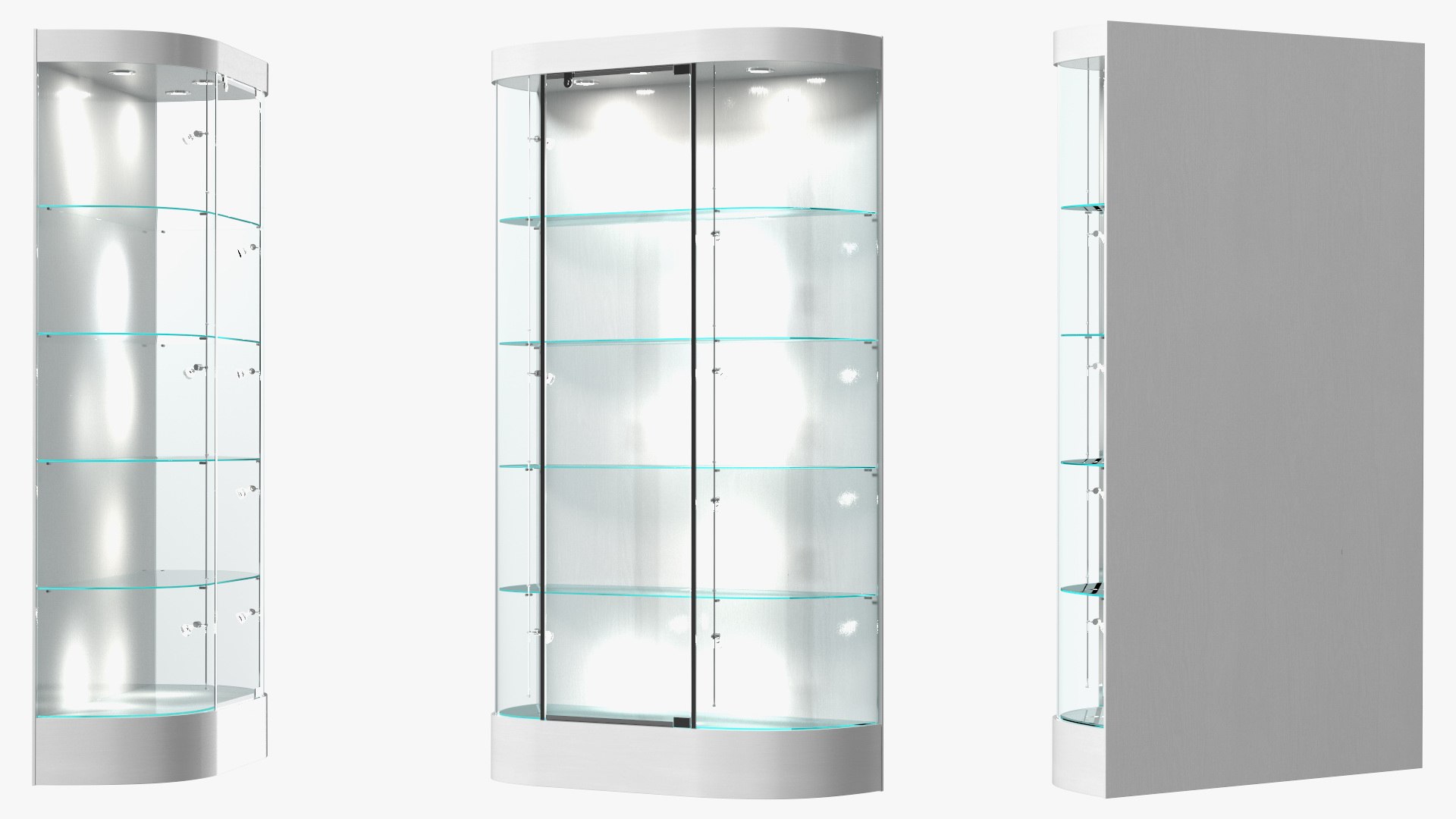 3D Curved Wall Display Case White - TurboSquid 1835868