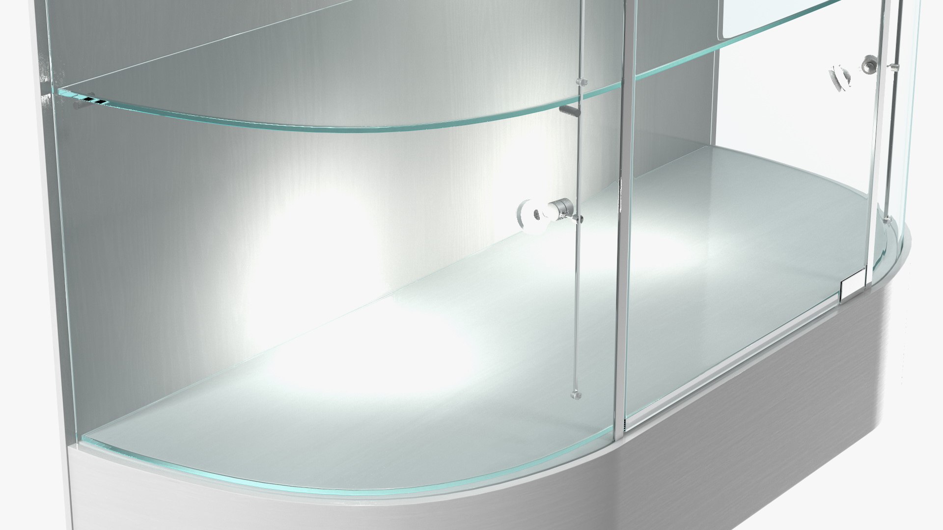 3D Curved Wall Display Case White - TurboSquid 1835868