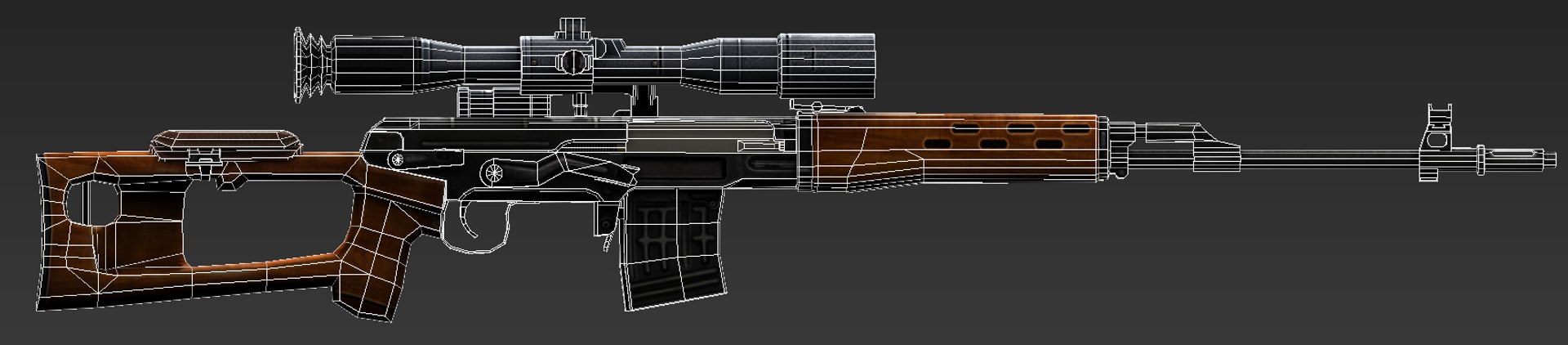 dragunov sniper rifle svd 3d max