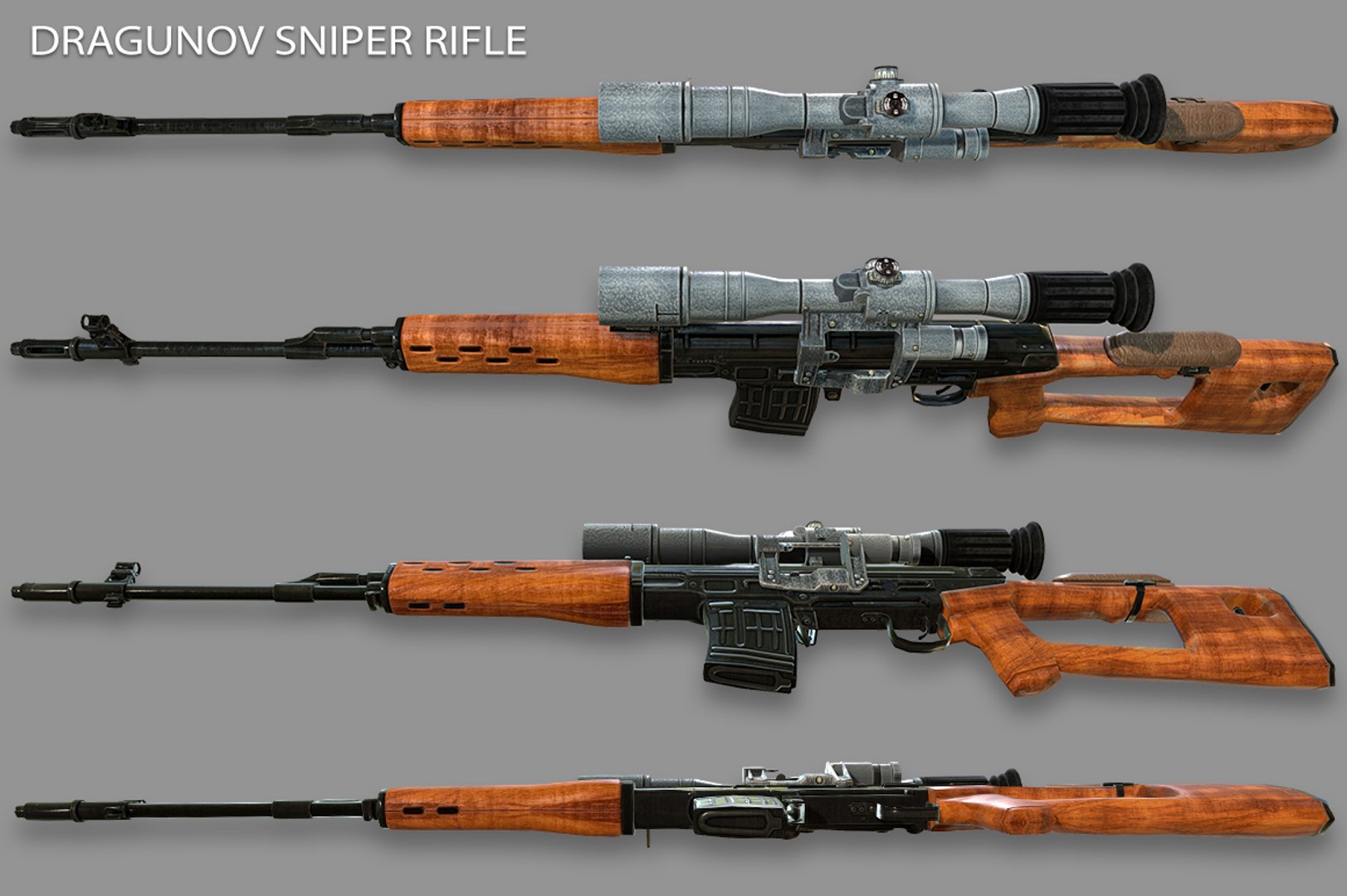 Dragunov Sniper Rifle Svd 3d Max