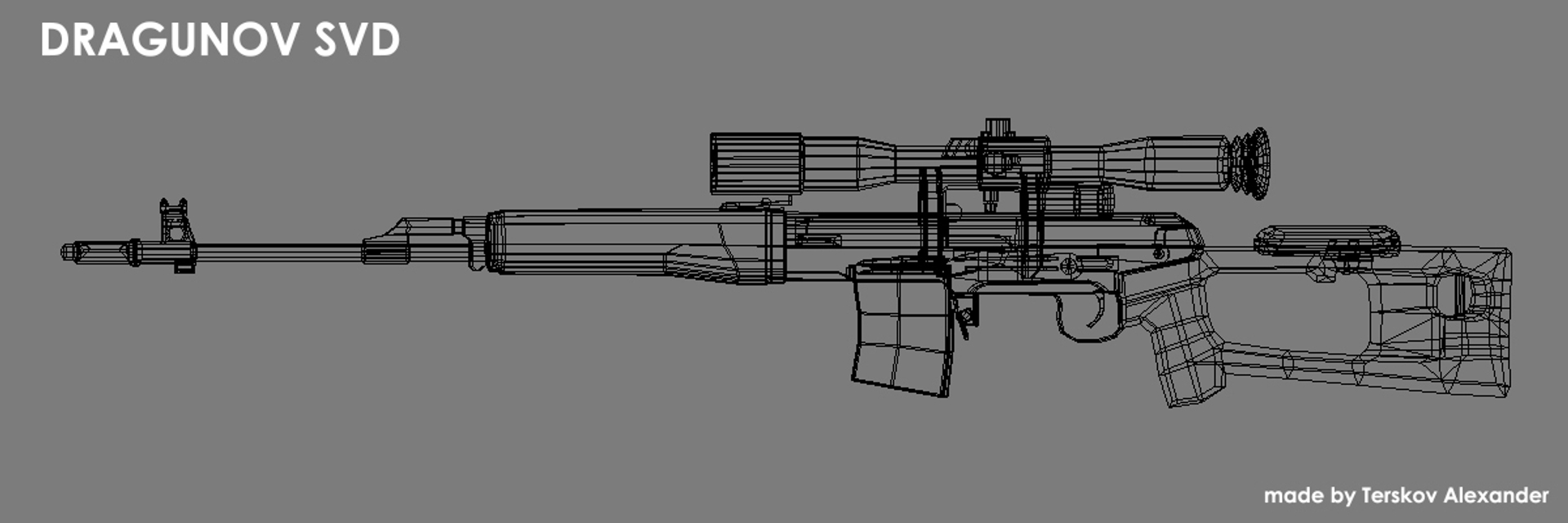 dragunov sniper rifle svd 3d max