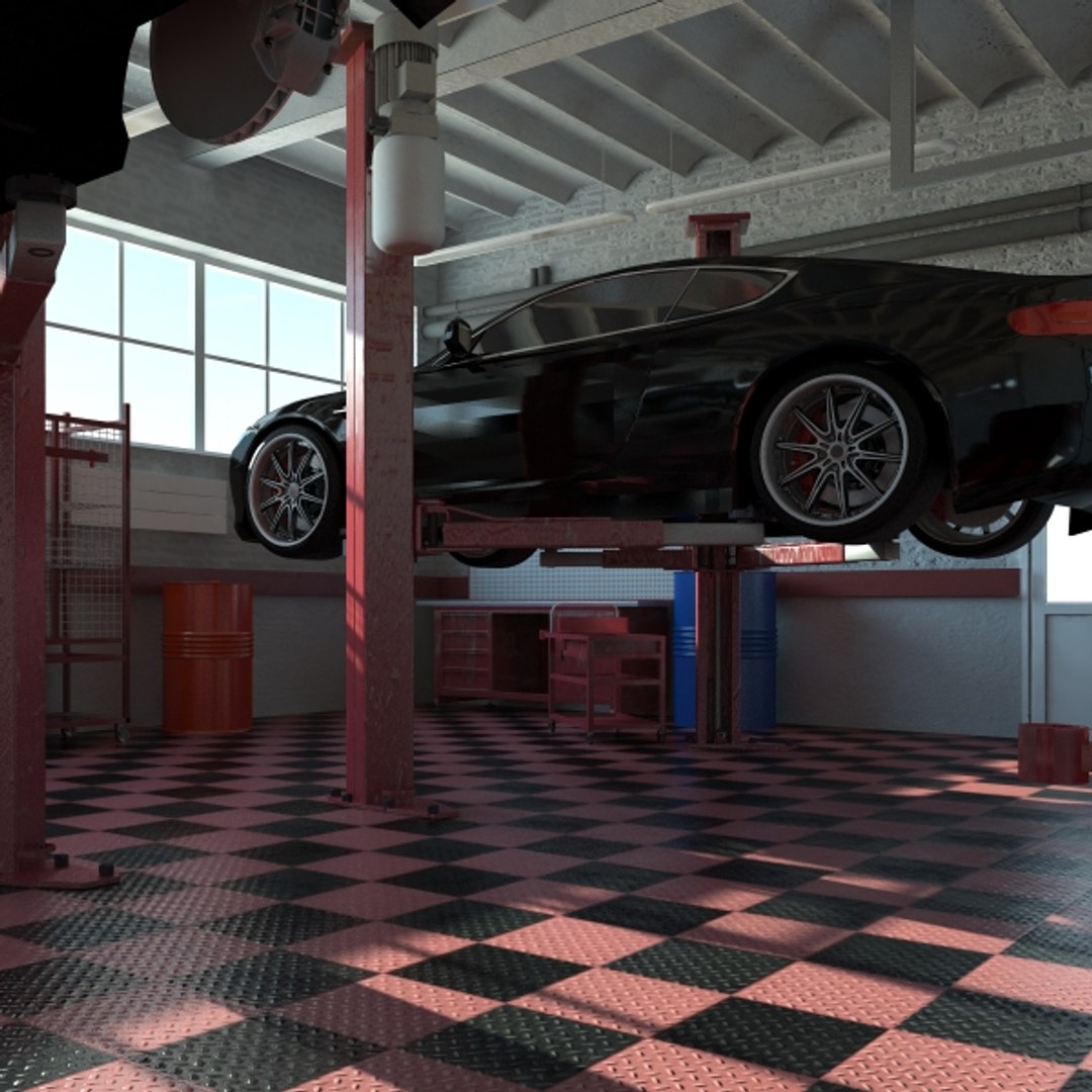Car Service Interior 3d Max