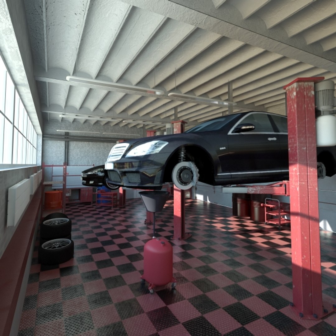 Car Service Interior 3d Max