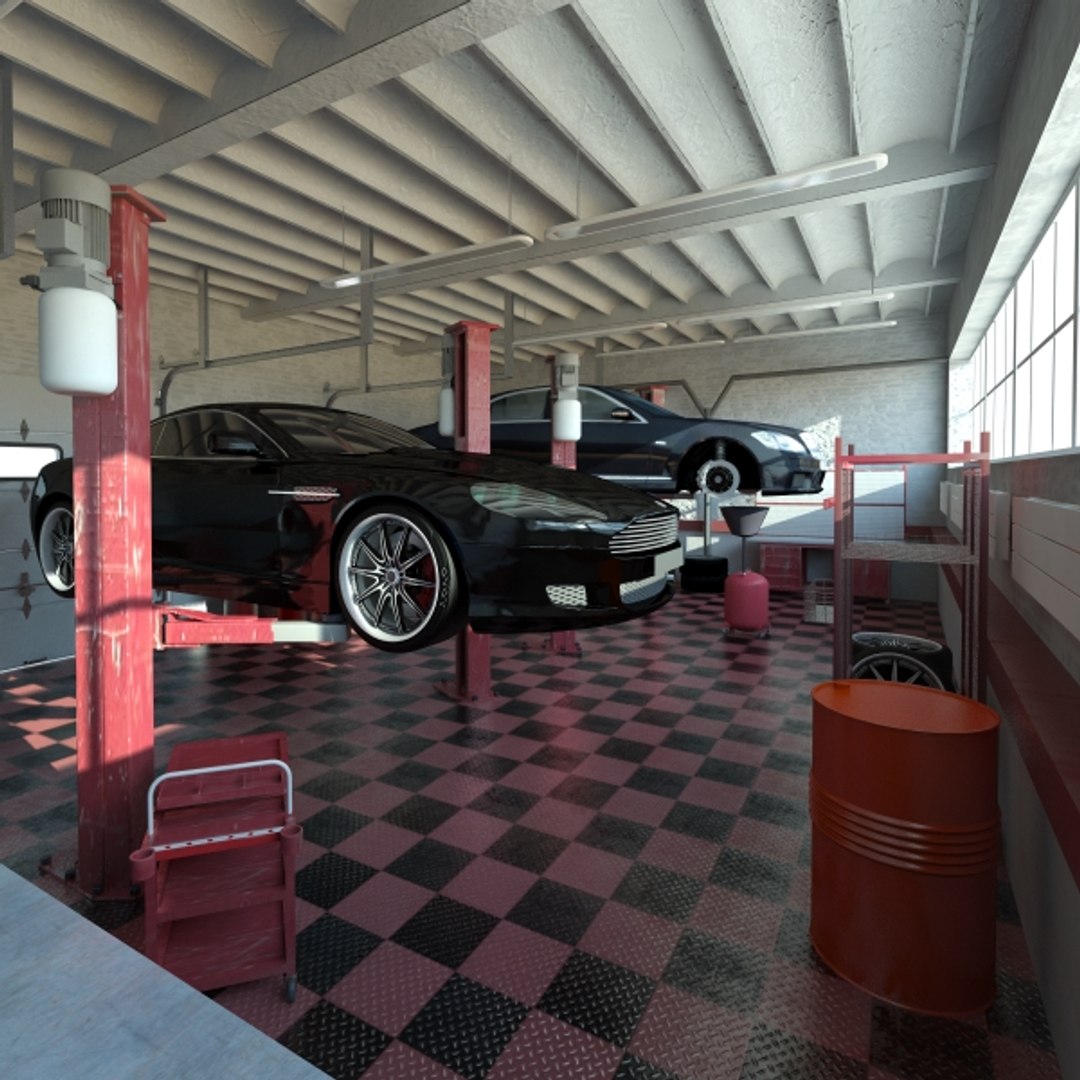 Car Service Interior 3d Max