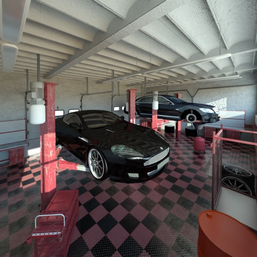 Car Service Interior 3d Max