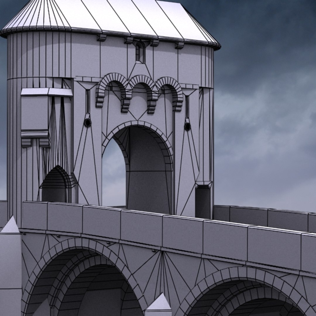 old monnow landmark bridge 3d max