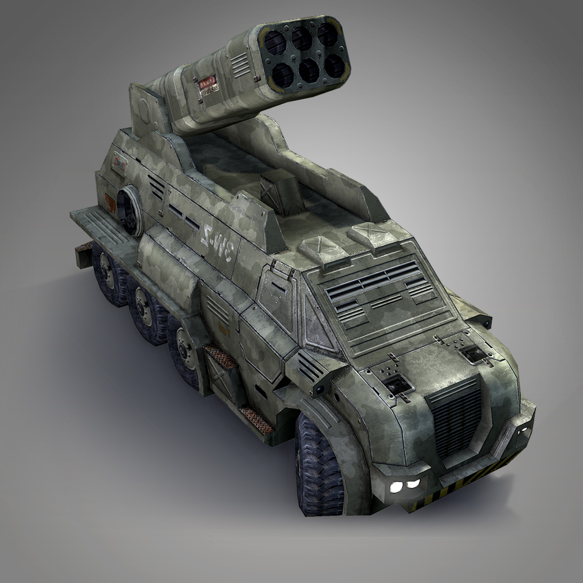 max low-poly rocket launcher truck