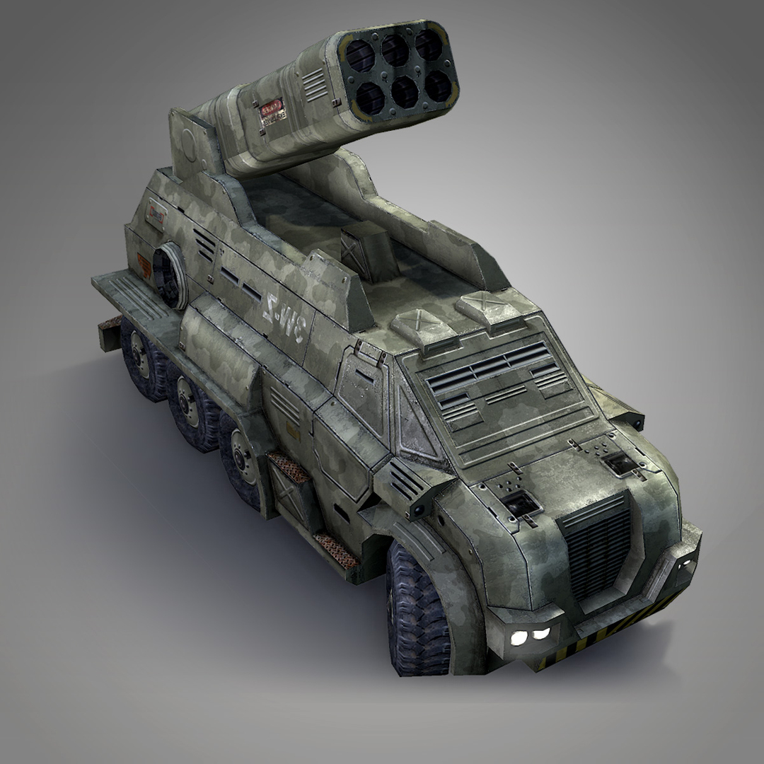 max low-poly rocket launcher truck