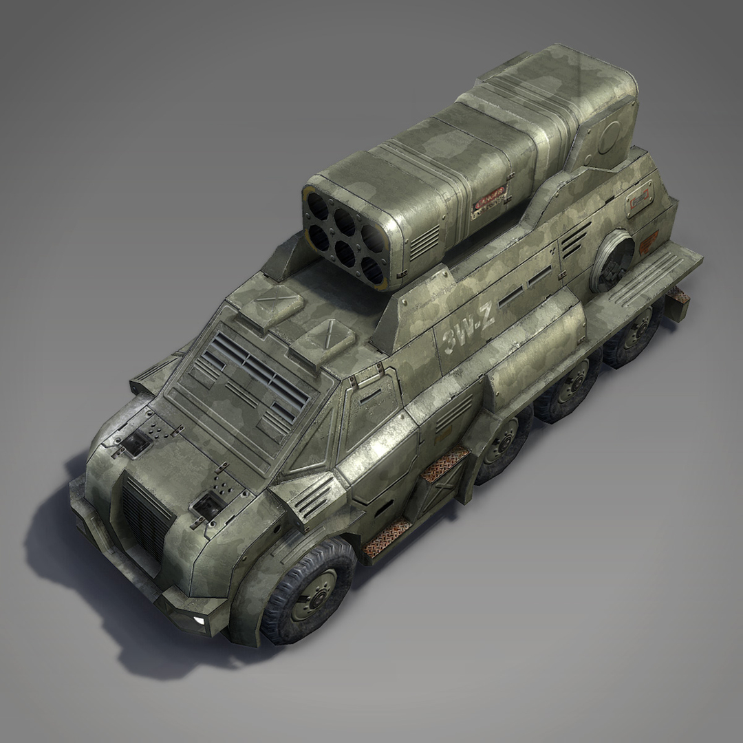max low-poly rocket launcher truck
