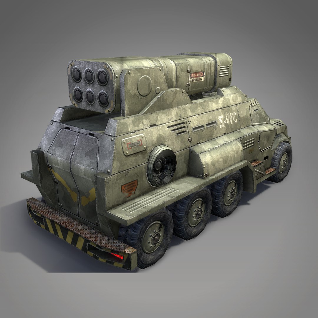 Max Low-poly Rocket Launcher Truck
