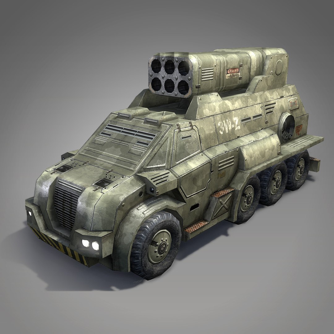 Max Low-poly Rocket Launcher Truck