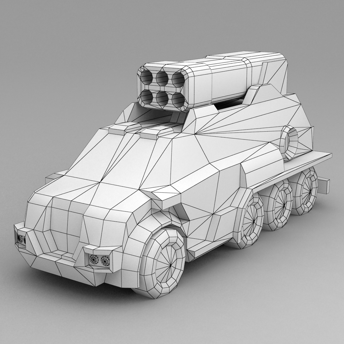 max low-poly rocket launcher truck