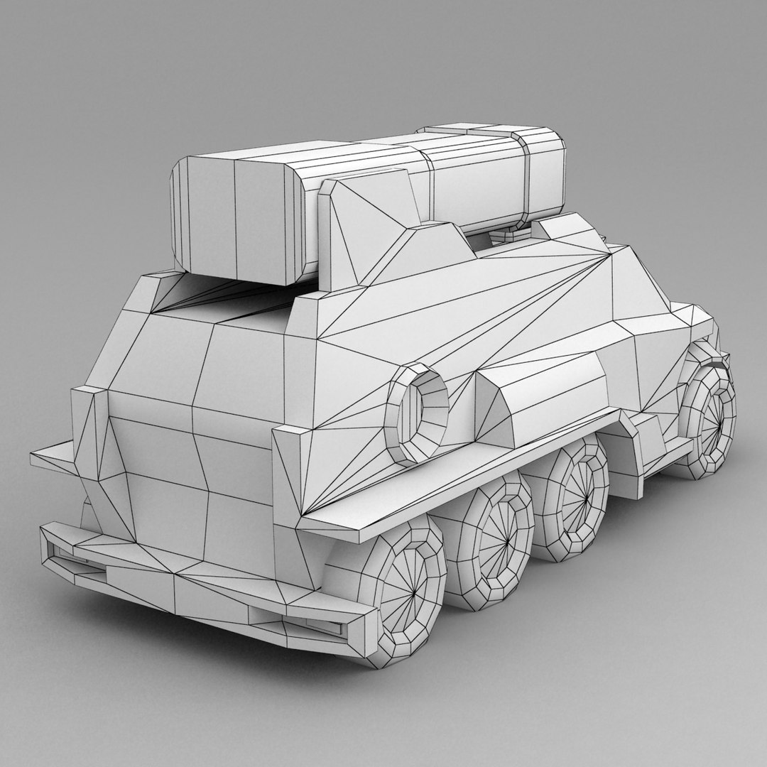 Max Low-poly Rocket Launcher Truck