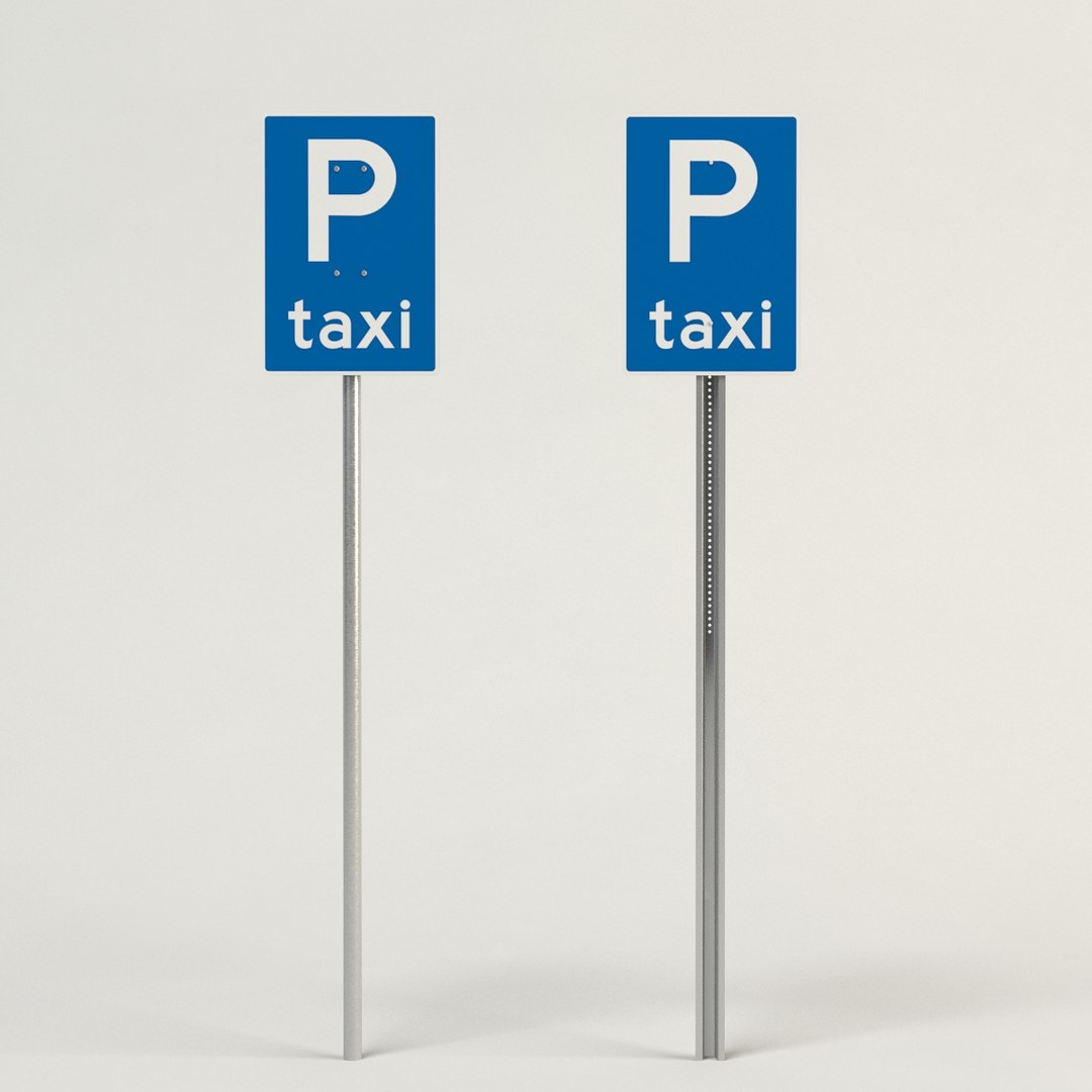 3d Model Taxi Sign Parking
