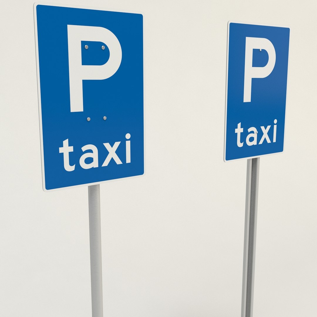 3d Model Taxi Sign Parking