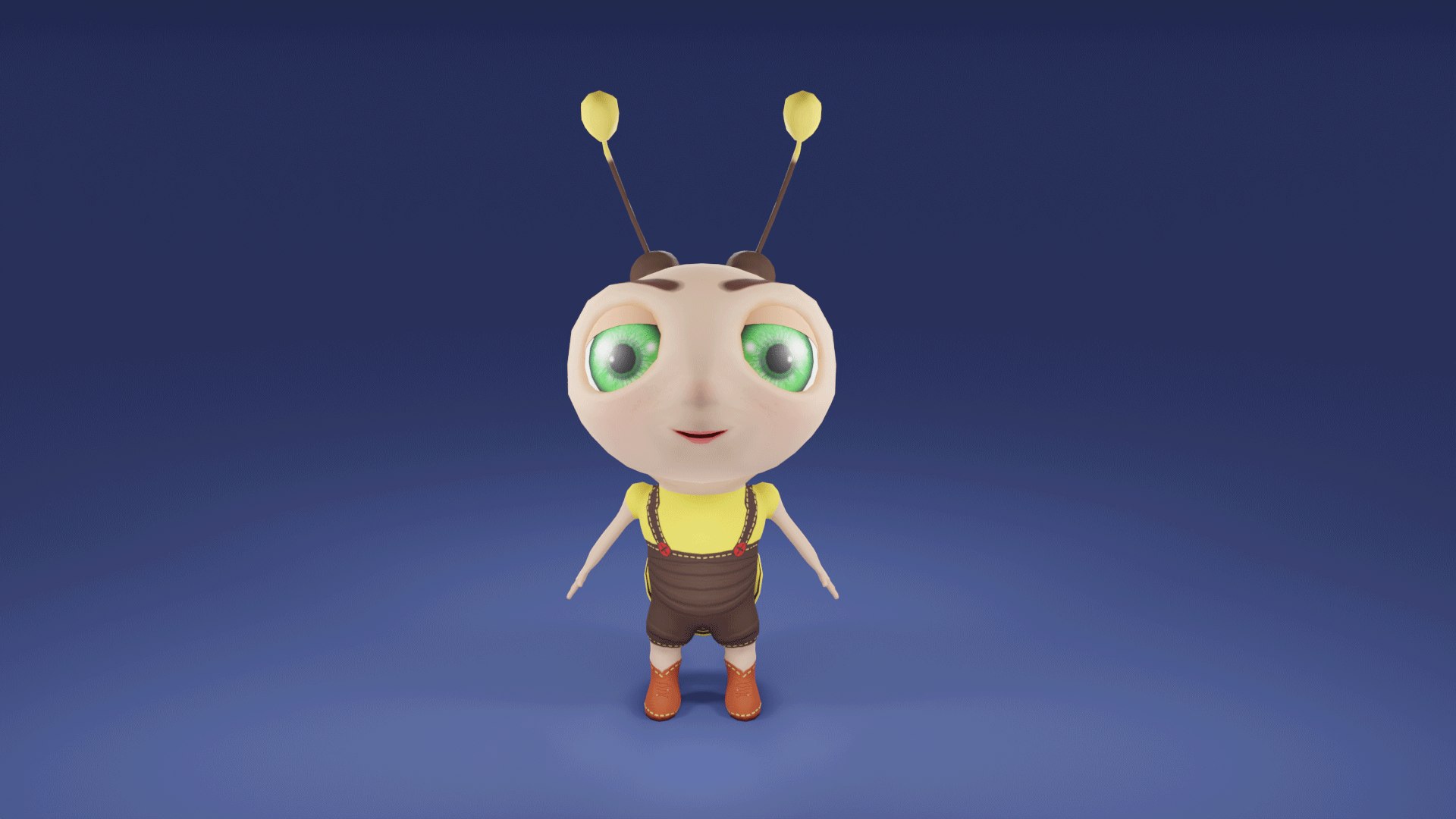 3D Model Bee Cute Cartoon Character - TurboSquid 2001166