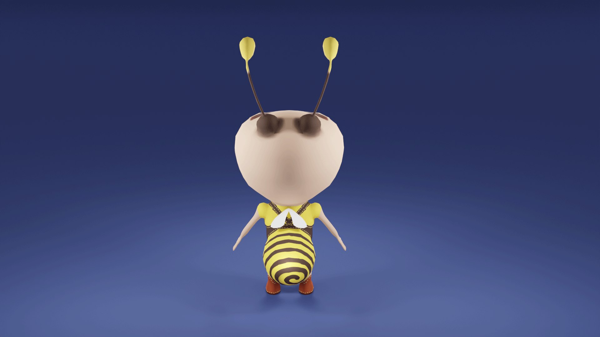 3D Model Bee Cute Cartoon Character - TurboSquid 2001166