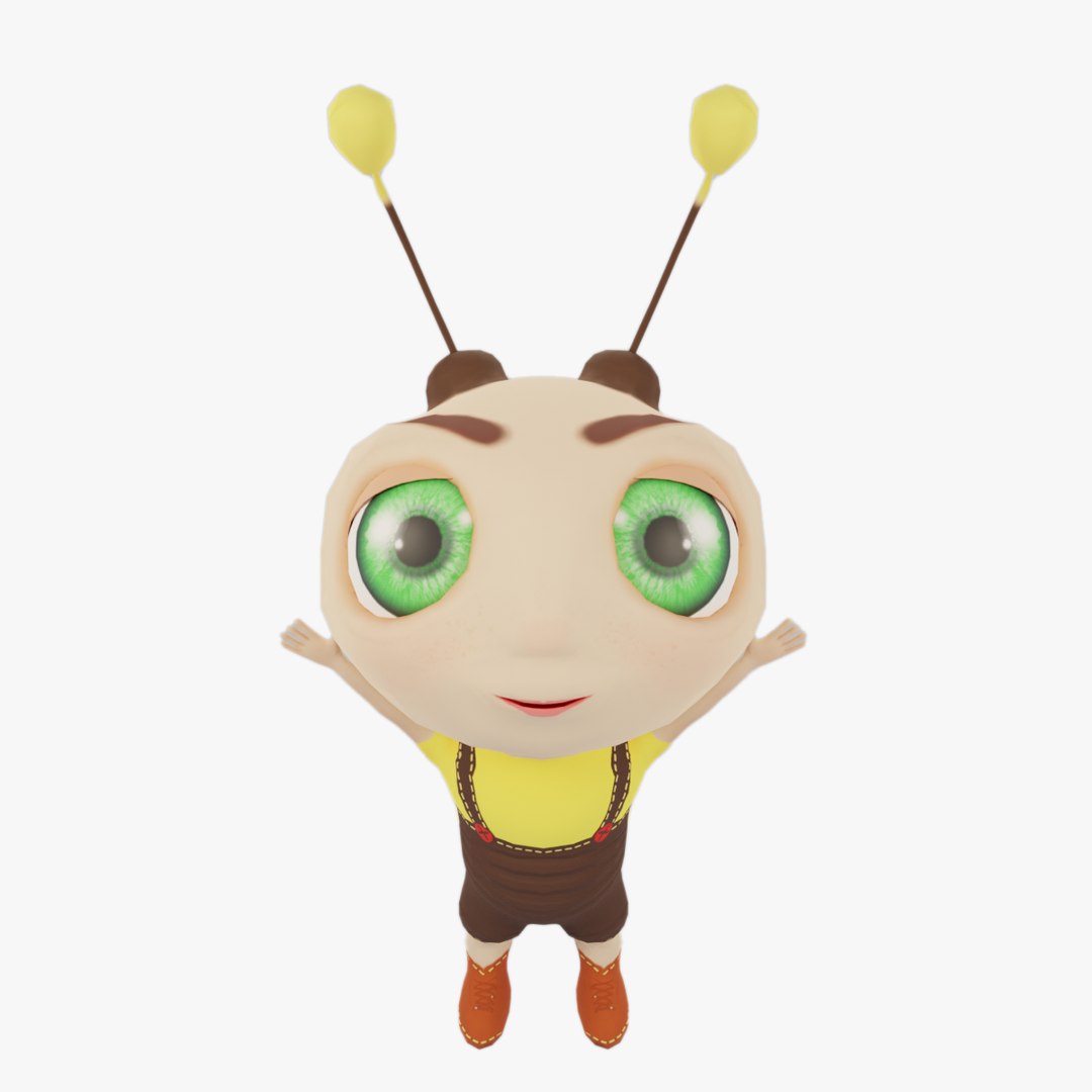 3D Model Bee Cute Cartoon Character - TurboSquid 2001166