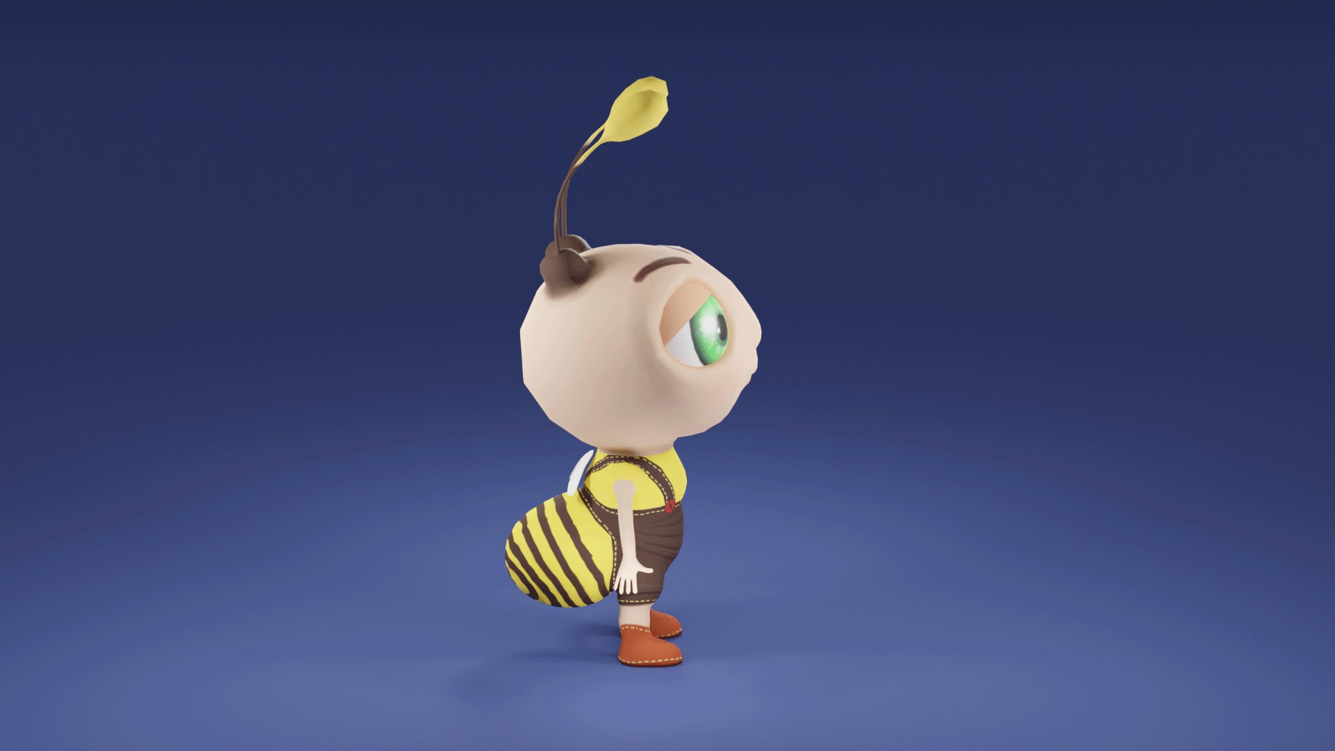 3D Model Bee Cute Cartoon Character - TurboSquid 2001166