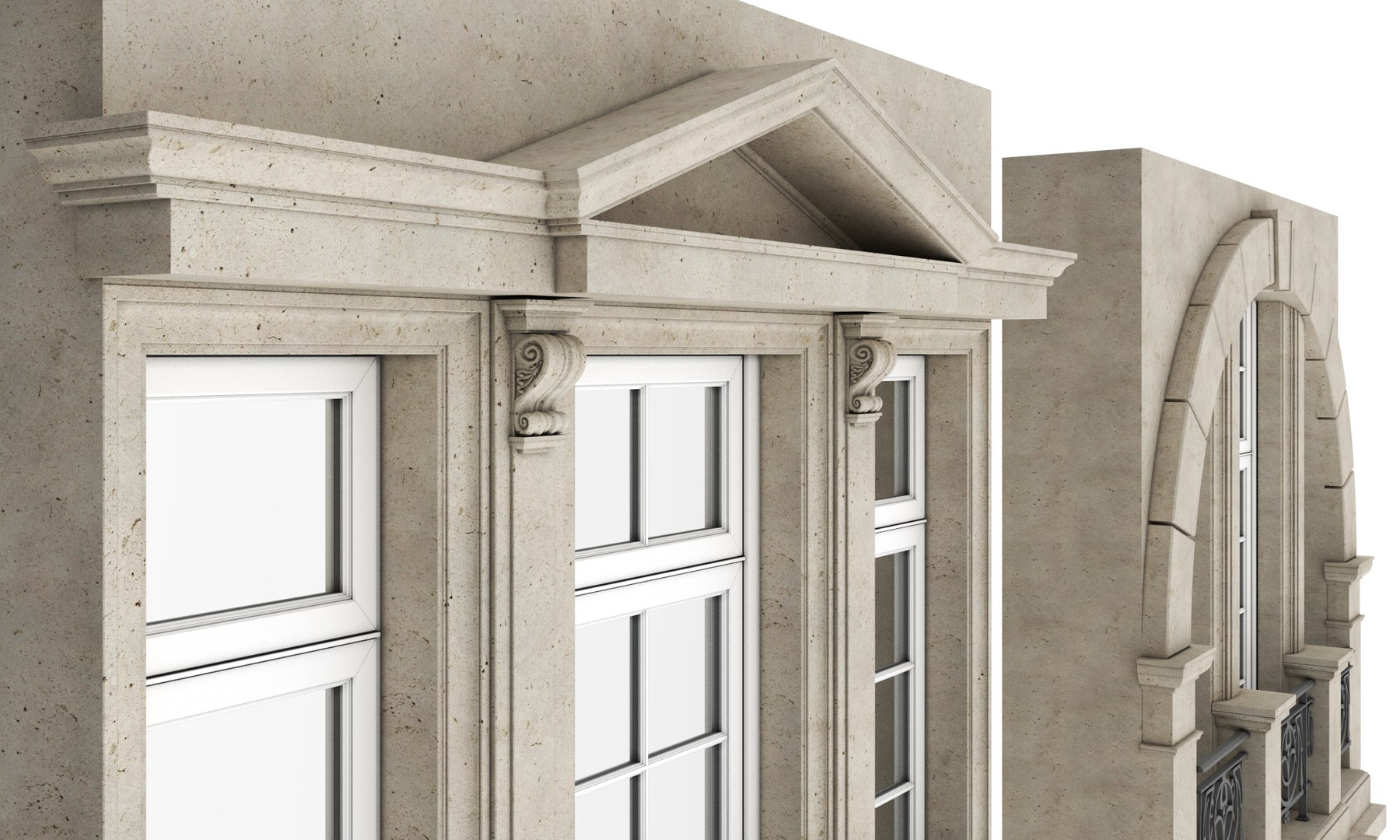 3D Classic Exterior Windows Model - TurboSquid 1521129