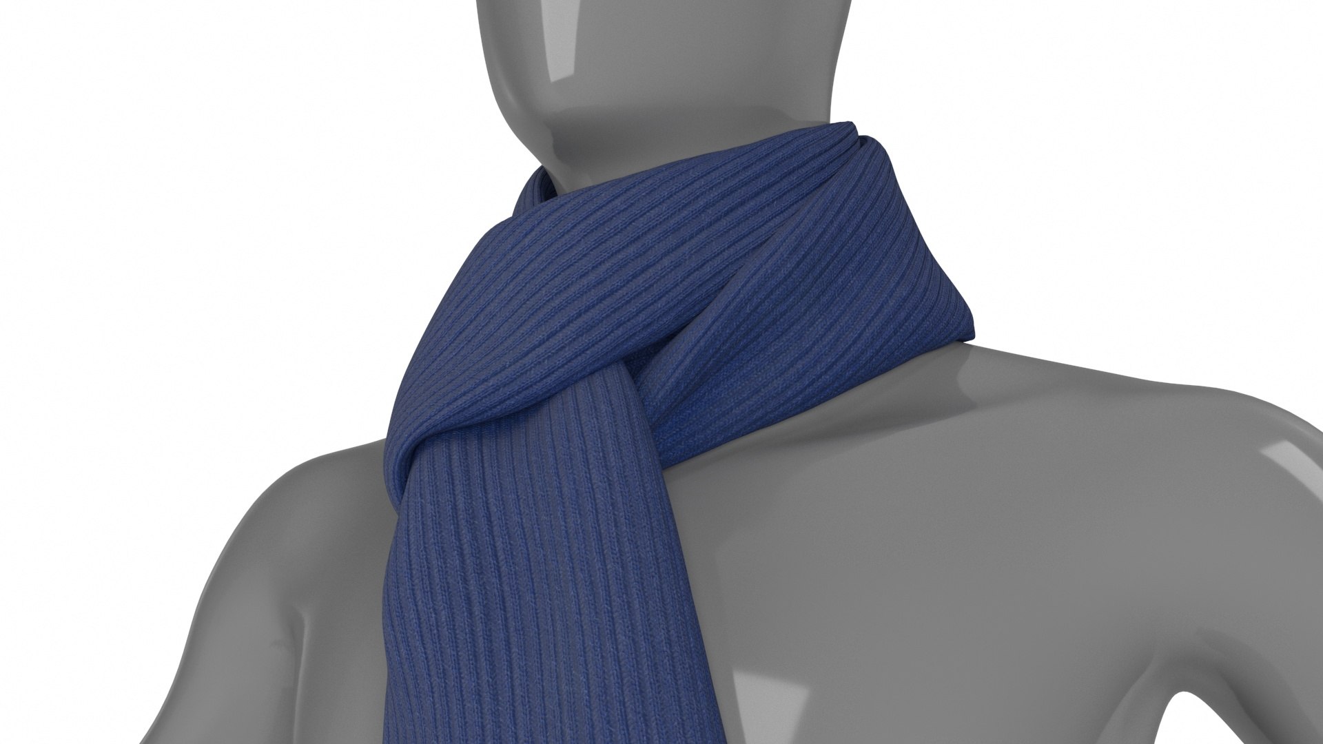 3D Mens Scarf Tie Slip Knot Blue - TurboSquid 2243925