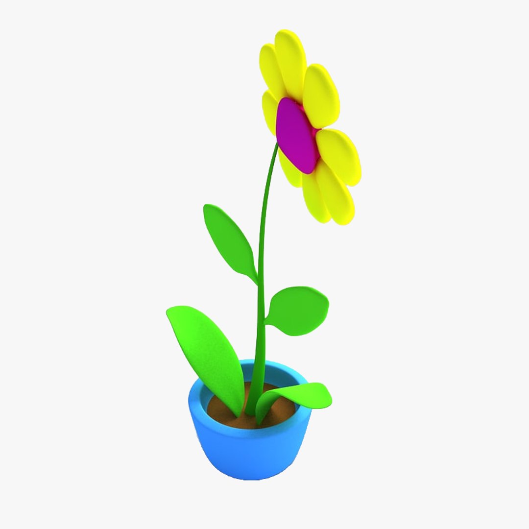 3d Cartoon Flower Model
