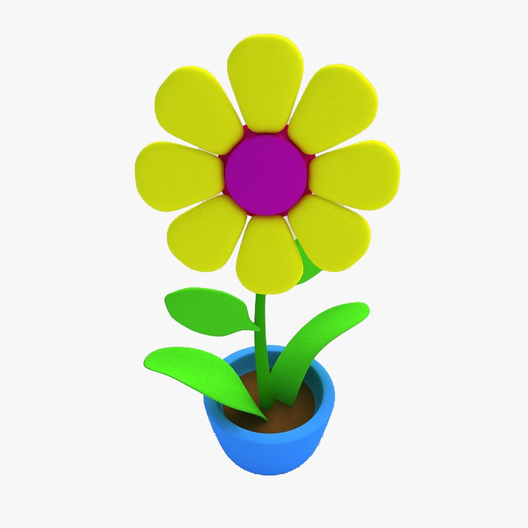 3d Cartoon Flower Model