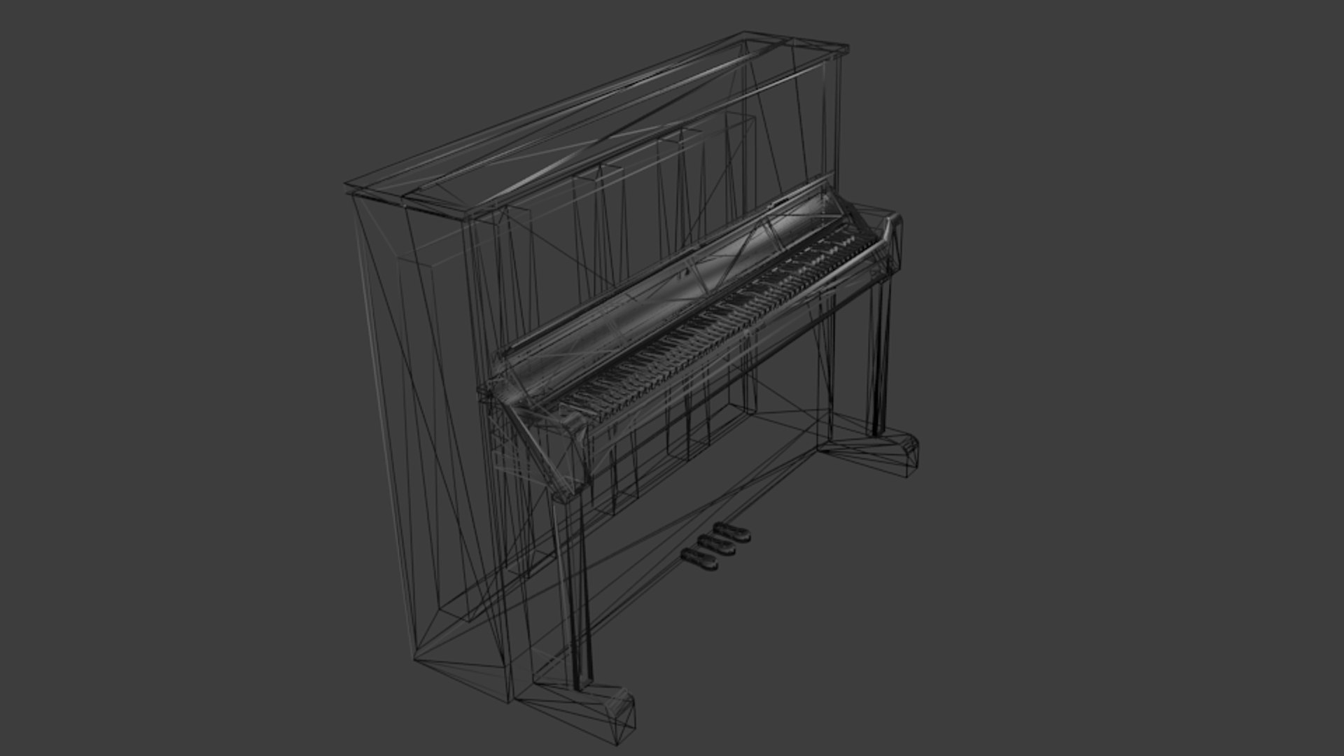 3ds Max Basic Upright Piano