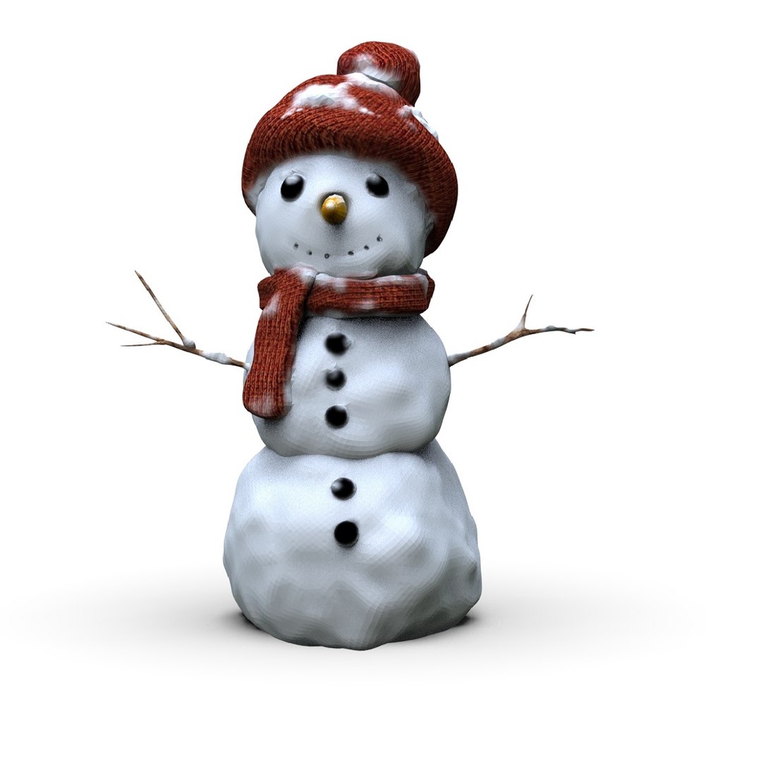 Realistic Snowman 3D Model - TurboSquid 2312082